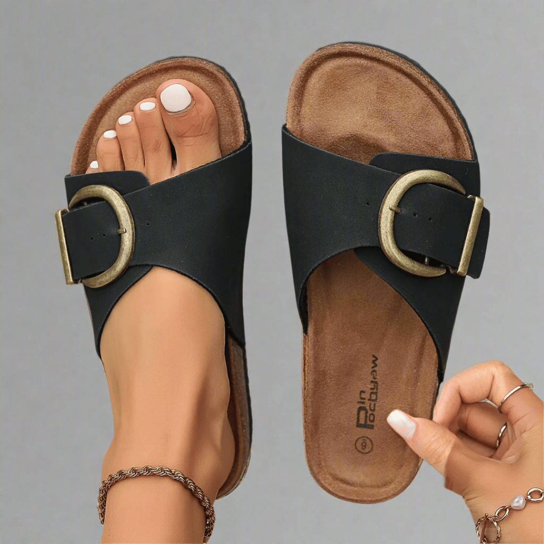 Lyriah | Buckle Slide Sandals – ALAMODARA USA